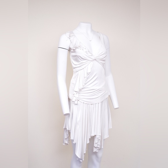 Versace | Dresses | Versace White Asymmetric Twopiece Set | Poshmark